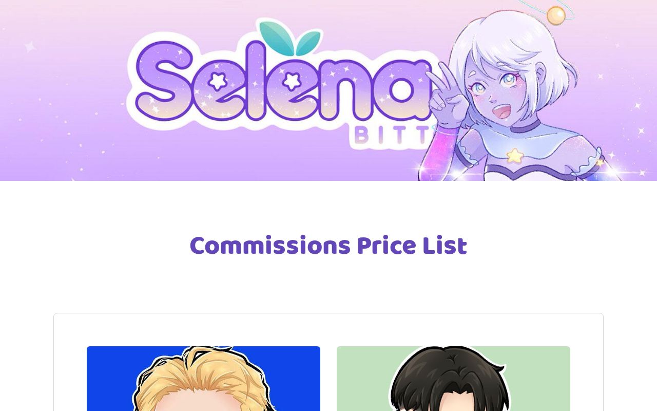 Commissions Price List